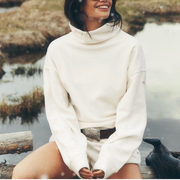 ALO Yoga | Sweaters | Alo Polar Fleece Hazy Pullover In Ivory Color ...